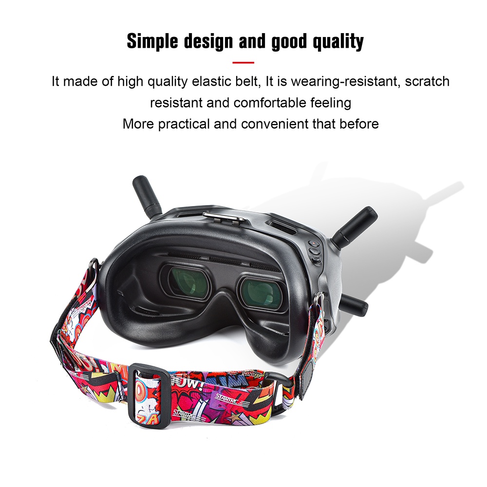 For DJI FPV Adjustable Colorful Headband Battery Strap For Googles V2 ...