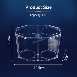 Aquarium Dual Betta Fish tank 2 in 1 Clear Tank With Divider | Shopee ...