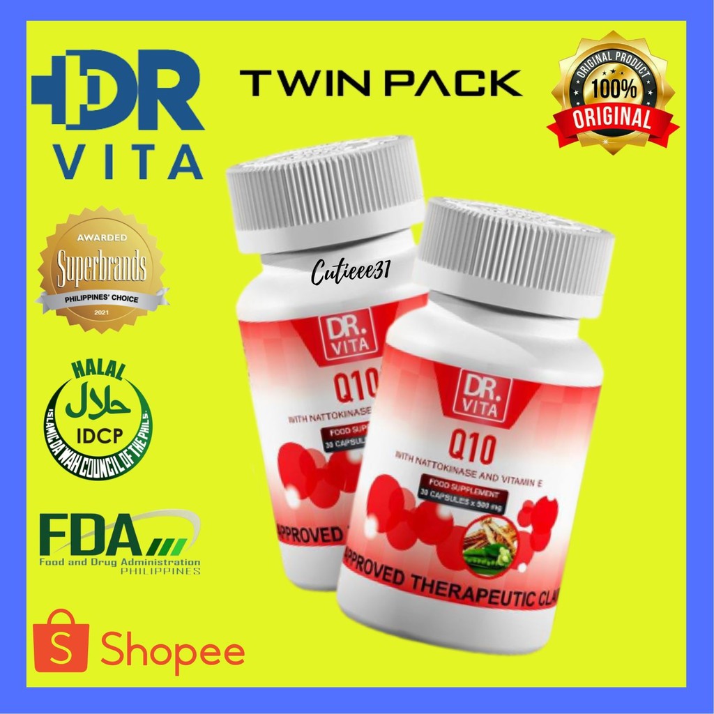 Authentic Dr. Vita Q10 with Nattokinase and Vitamin E (Twin pack) | Shopee Philippines