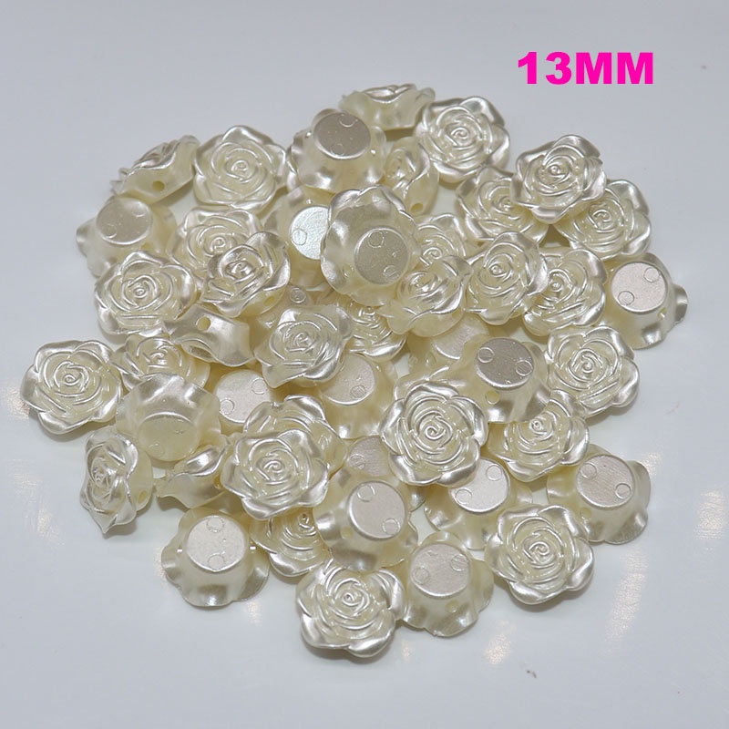 50PCS Acrylic Pearl White Flower End Bead Caps For Jewelry Making ...