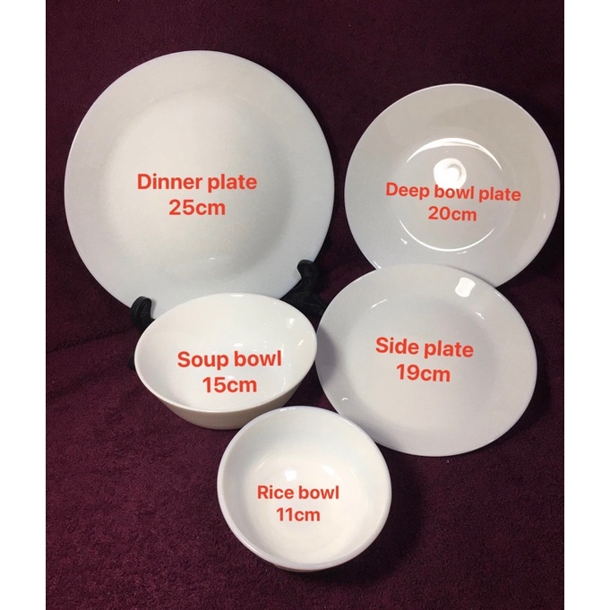 OFTAST ÌKEA Plate/Bowl, white, Set of 6 /25cm/20 cm/19cm/15cm/11cm ...