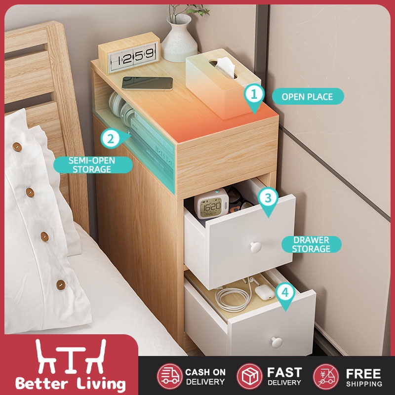 Bedside Table Wall Side Table Ultra-narrow Small Bedroom Modern ...