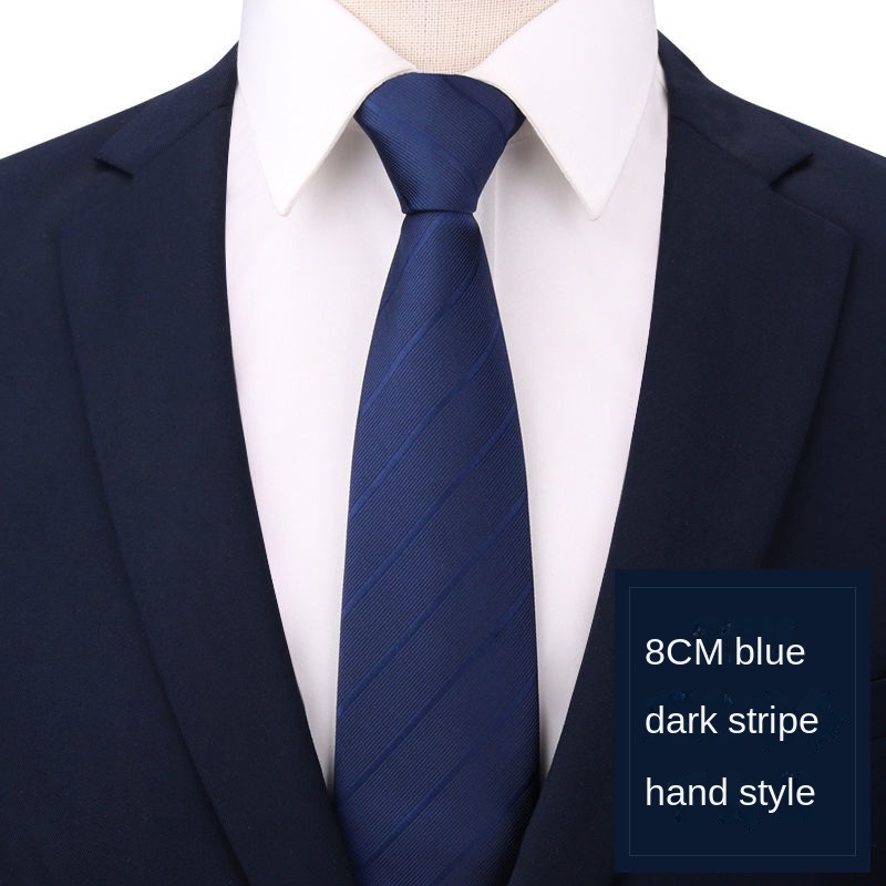 Zipper Tie Men's Blue Dark Pattern Formal Wear Business Groom Marriage ...