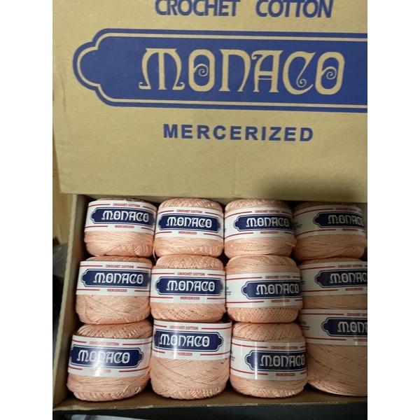 3ply (Per BOX )Monaco Mercerized Crochet cotton 12 balls (single color ...