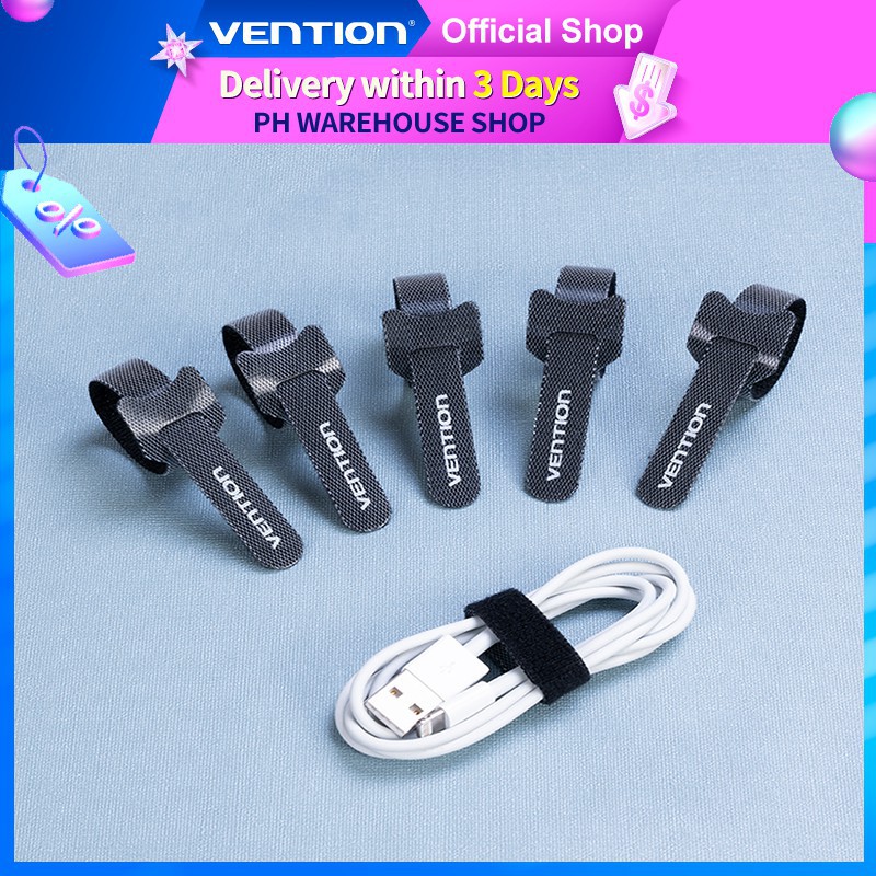 Vention 1 Piece Cable Winder Organizer Nylon Tape Wire For Earphone ...