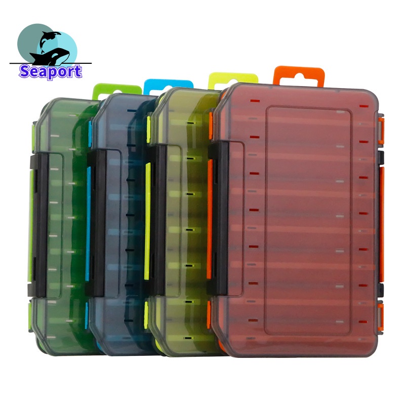 Double Sided Thickened High Strength Fishing Box 14 Compartments Squid ...