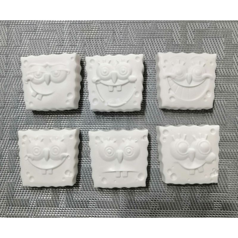 6 pcs Sponge Bob Plaster paint figures | Shopee Philippines