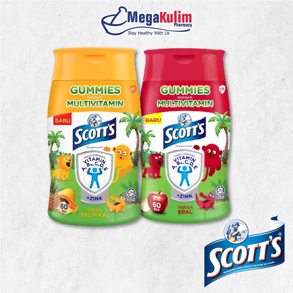 Scott's Multivitamin Gummies 60's (Apple / Tropical Flavour) | Shopee ...