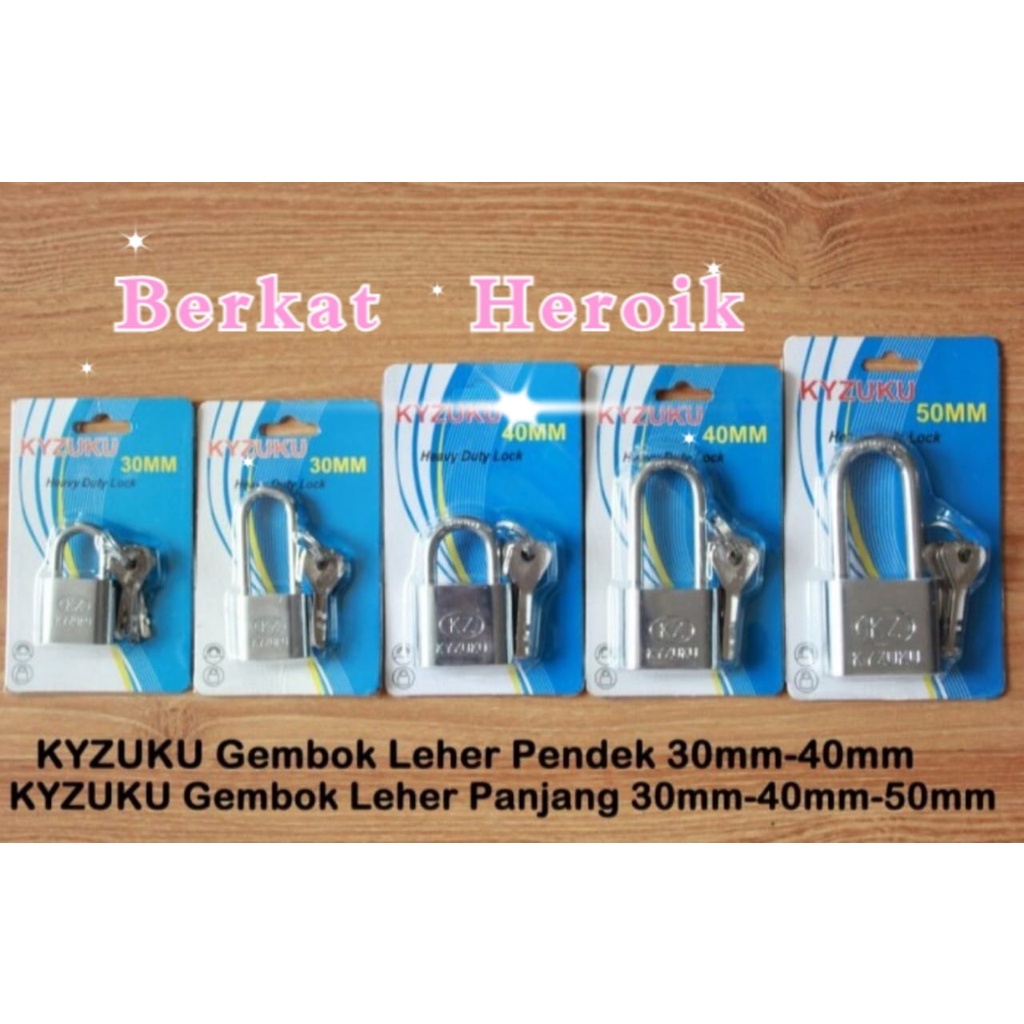 KYZUKU BRAND LONG NECK MOTORCYCLE PADLOCK Size 30mm-60mm | Shopee ...
