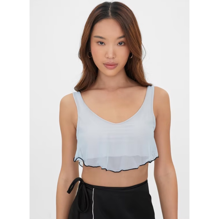 Try by Yorata Pool (Used Once) V-Neck Crop Top 1 200 | Shopee Philippines