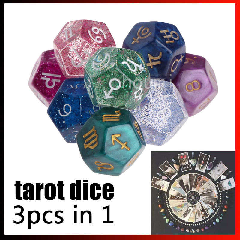 3pcs In1 Tarot Game Oracle Cards Tarot Dice Throwing Game Divination ...