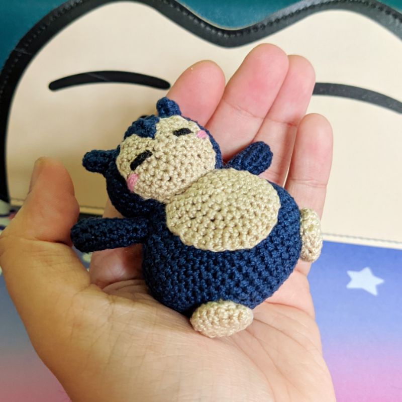 Pokemon Snorlax Keychain • Amigurumi • Gen 1 Pokemon Crochet • Handmade ...