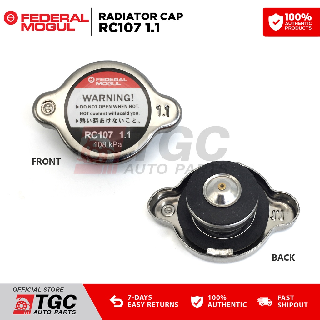 Federal Mogul Radiator Cap RC107 1.1 Honda Civic, City , Accord, Isuzu ...