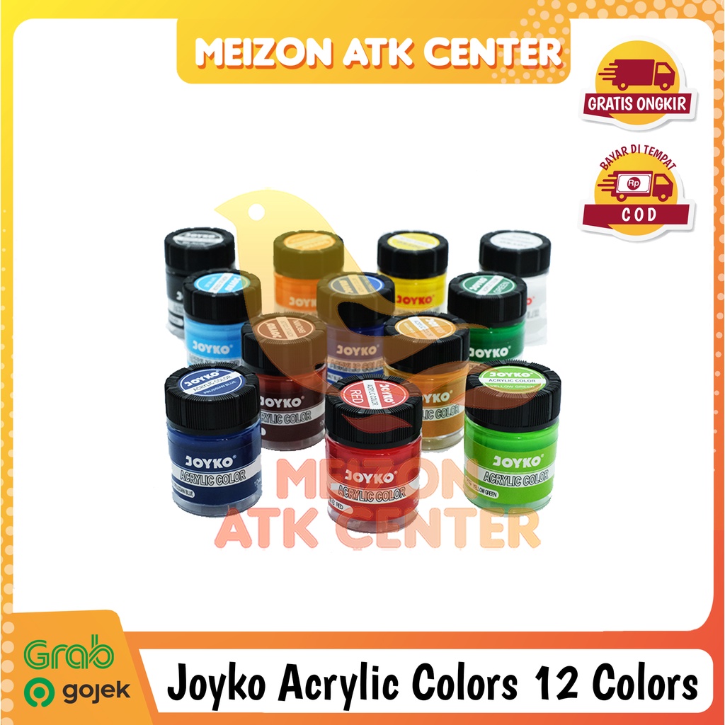 Joyko Acrylic Color ACC-10ML 12 Colors - 12 Colors Acrylic Paint (1 SET ...
