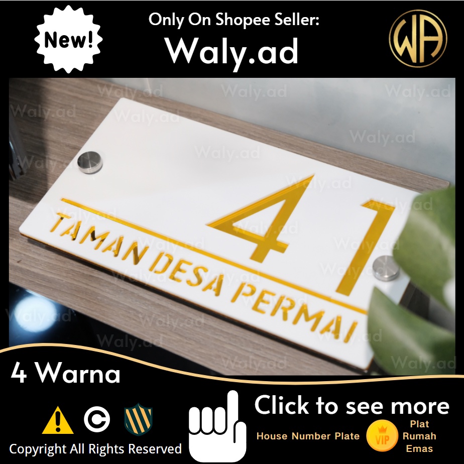 [Screw/Tape] 3D House Number Plate / Nombor Rumah / No Plat Rumah ...