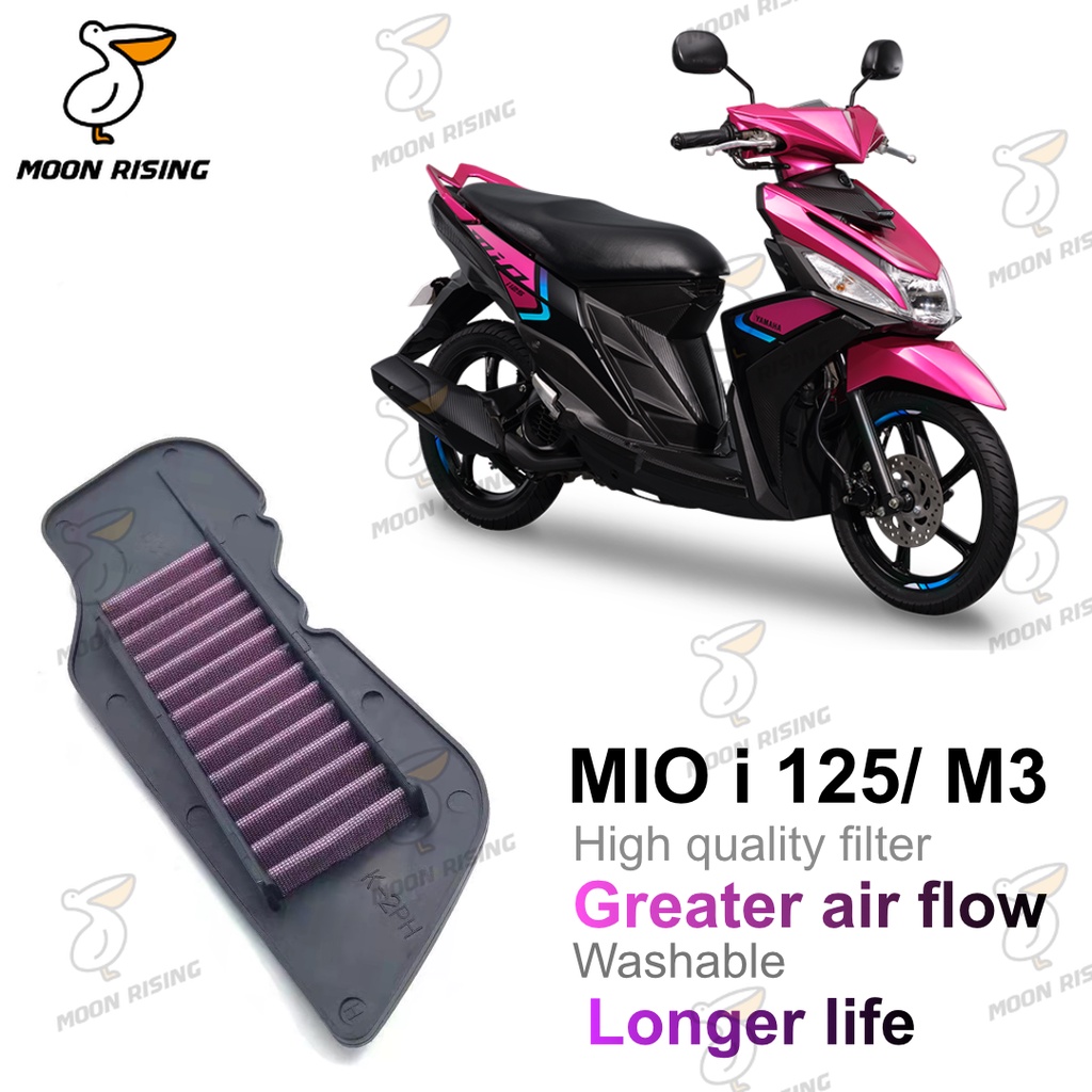 MIO i 125/ M3 STAINLESS WASHABLE AIR FILTER FOR MIO M3 MOTORCYCLE [MOON ...