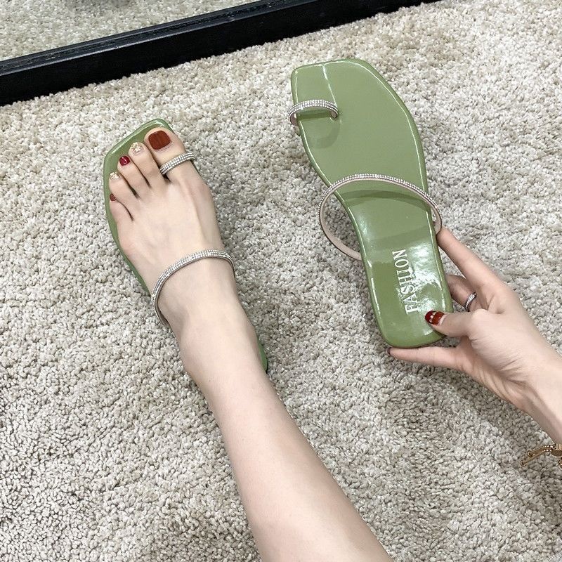 Rhinestone Flat Slippers Women 2022 New Style Fashion Influencer ins ...