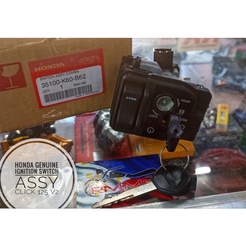 honda genuine ignition switch assy for click 125 v1 v2/click 150 v1 ...