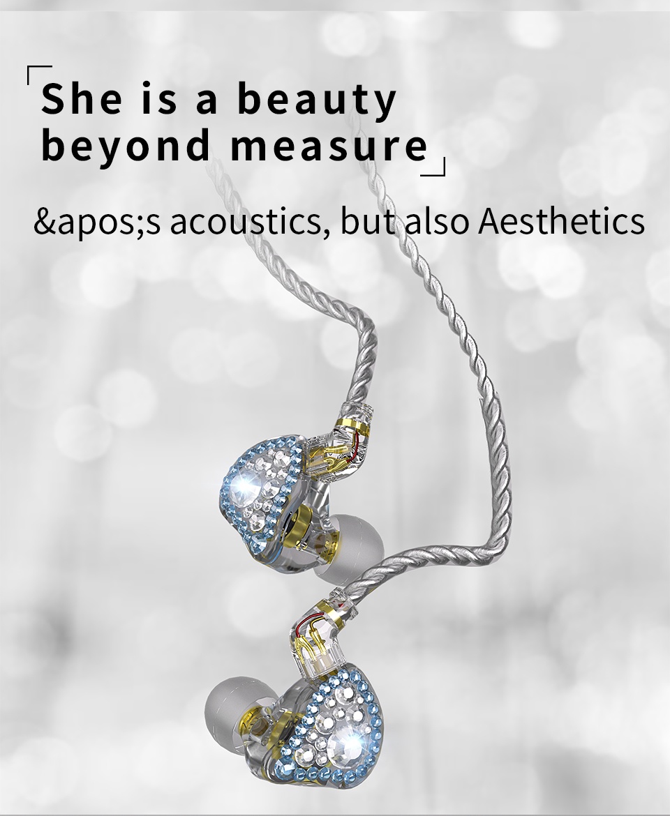 CVJ Shine Diamond-encrusted high-quality in-ear wired Earphone ...