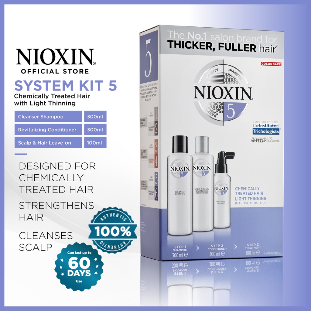 NIOXIN System Kit 5 60-day Kit for Chemically-treated Hair with Light ...