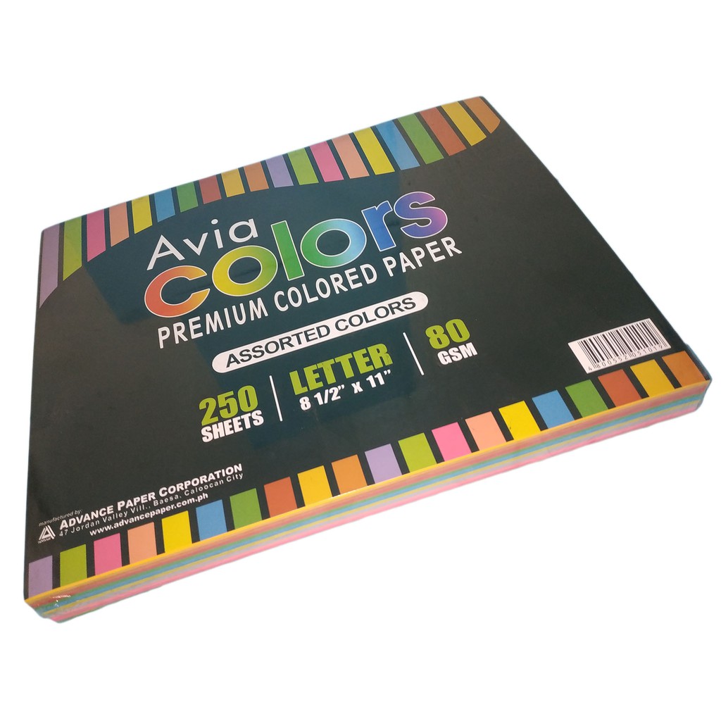 AVIA COLORS PREMIUM COLORED PAPER SHORT ASSORTED COLOR ( 1 REAM / 250 ...
