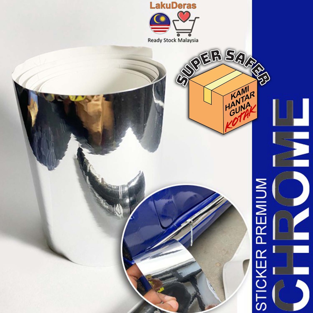 Super Chrome grill sticker premium for lining skirting bumper [Long 6ft ...