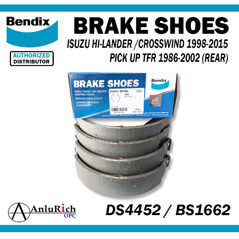 REAR BENDIX BRAKE SHOE for ISUZU HILANDER -CROSSWIND 1998-2015 - PICK UP TFR 1986-2002 (DS4452 ...