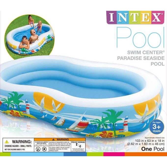 Intex Inflatable Swim Centre Seashore Lagoon Swimming Pool | Shopee ...