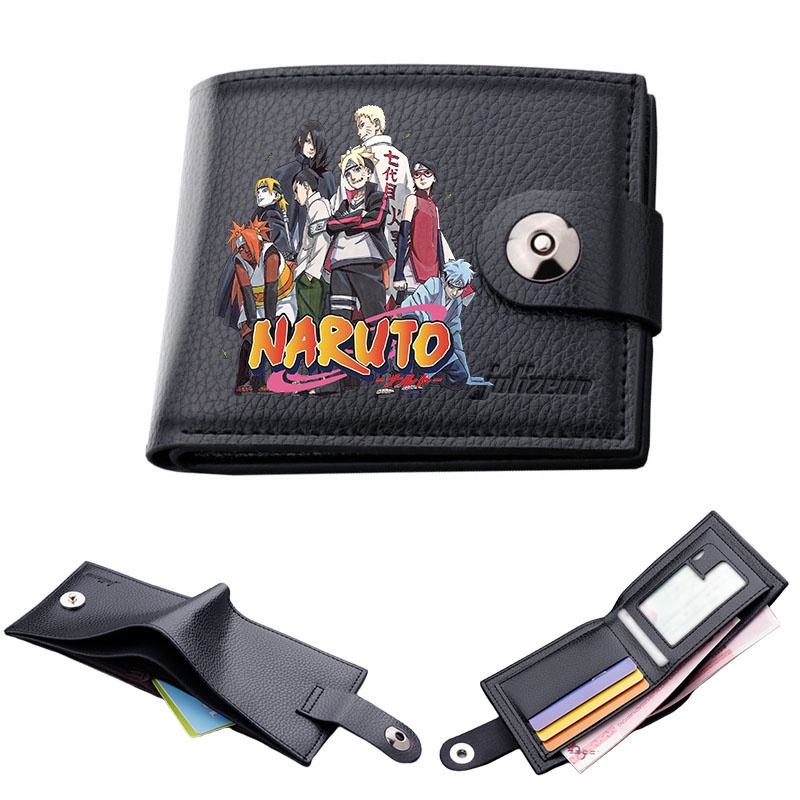Anime Wallet Cartoon Two-Flold Wallet Naruto Wallet Card Holder Student ...