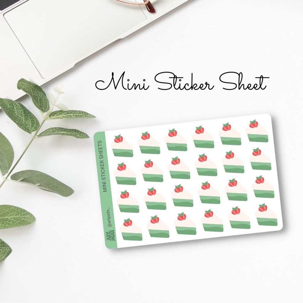 Strawberry Cake Cute Mini Sticker Sheets | Journal | Planner | Cute ...