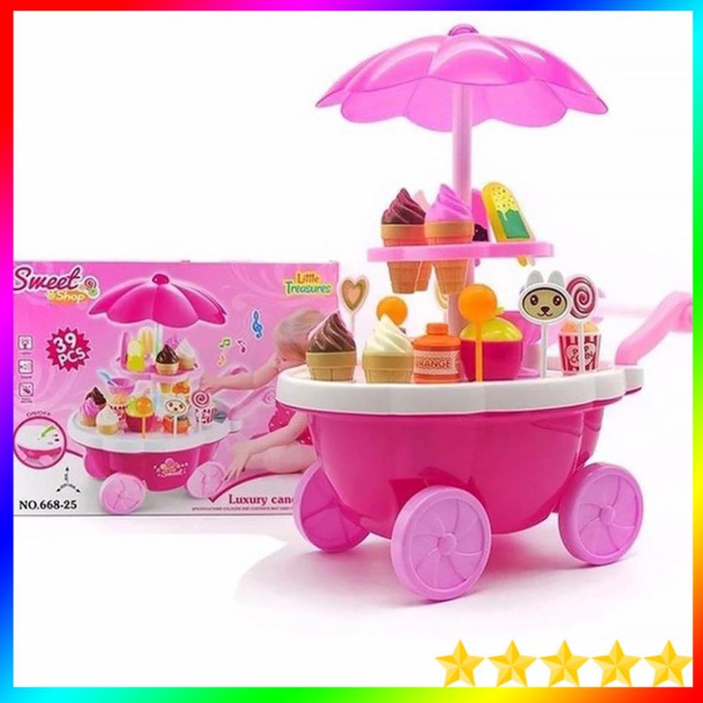 Ice cream cart for children includes 39 parts Mina Shop | Shopee ...
