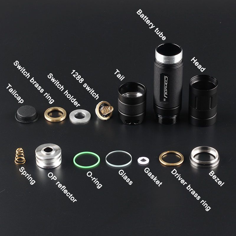 Original Convoy S3 black Flashlight Host(no battery and driver ...