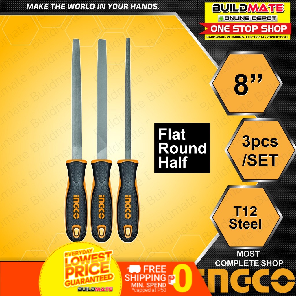 INGCO Steel File SET 200mm HKTFS1308 •BUILDMATE• IHT | Shopee Philippines