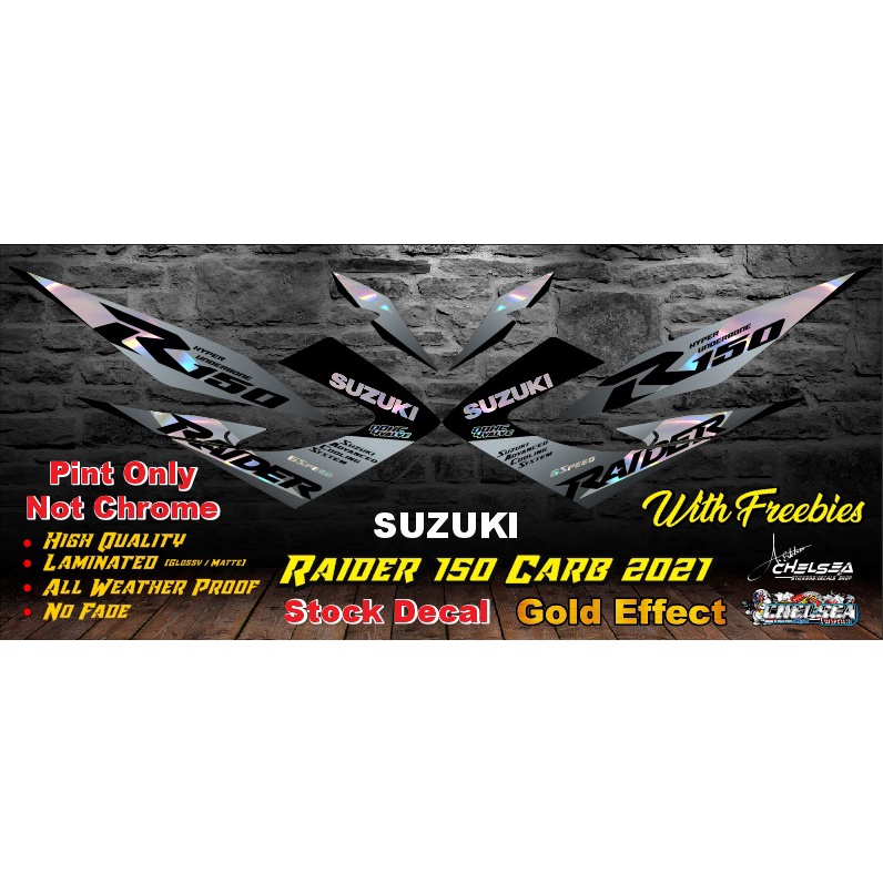 Suzuki Raider 150 2021 Model Stock Decals / Stickers With Freebies ...