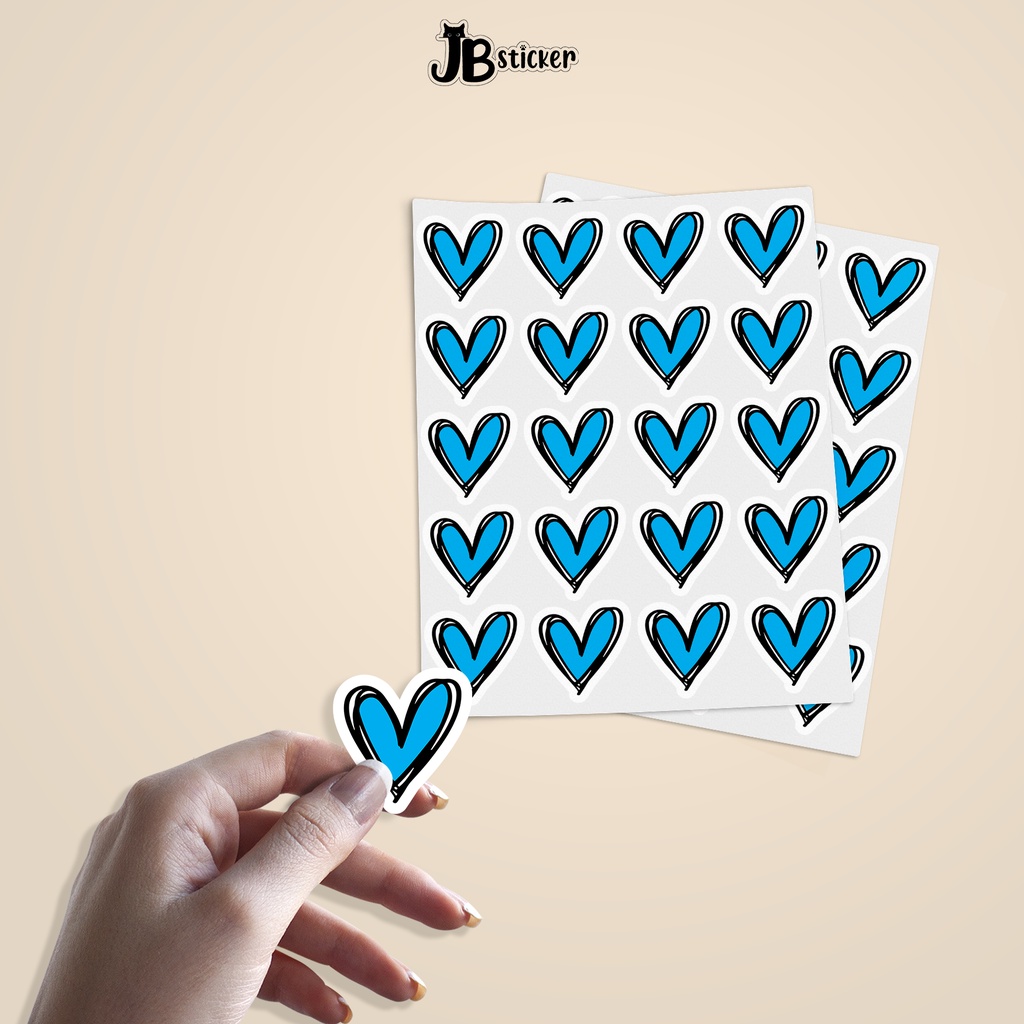 Blue Heart Sticker Deco 2sheets, Cute sticker sheet, Journal, Planner ...