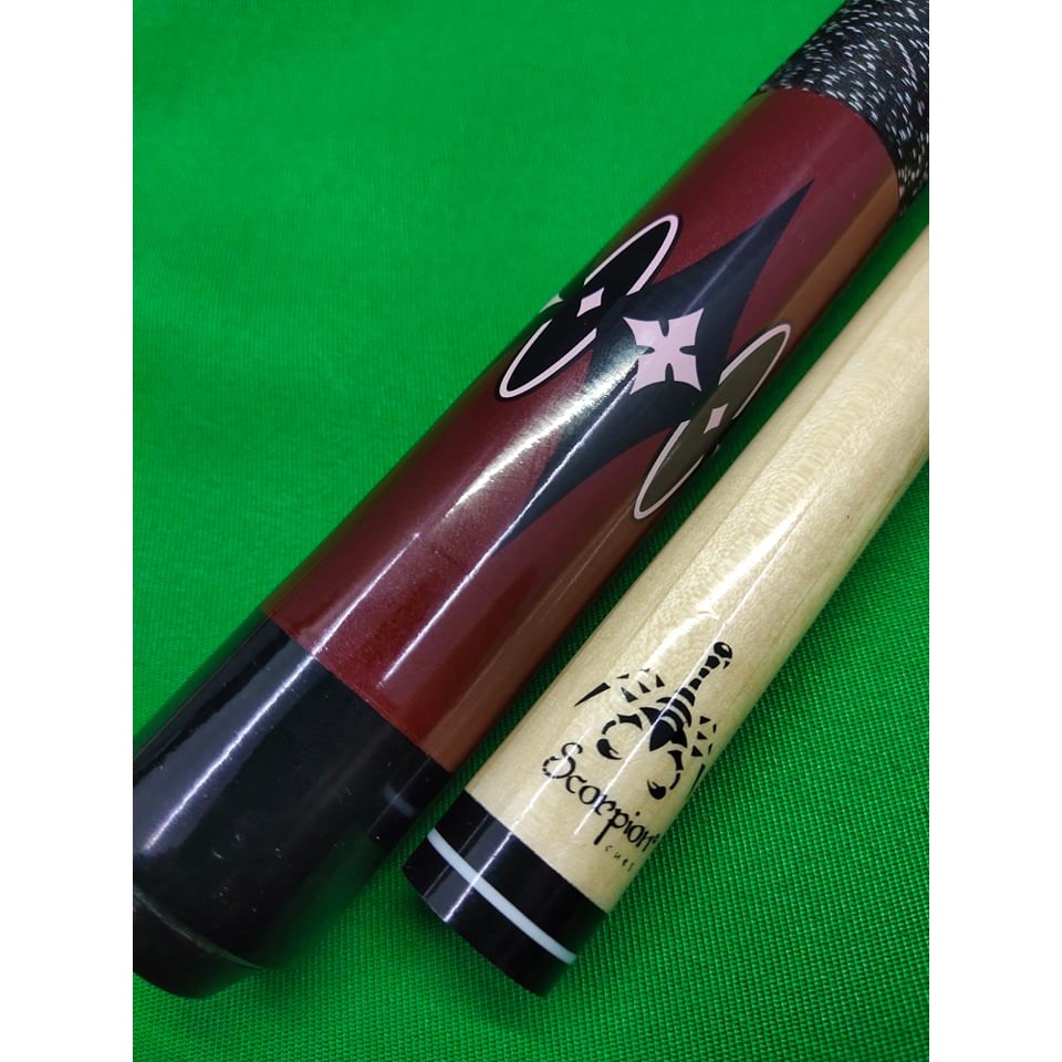 SCORPION MAPLE CUE STICK MAROON with FREE SOFTCASE ( TAKO NG BILYARAN ...