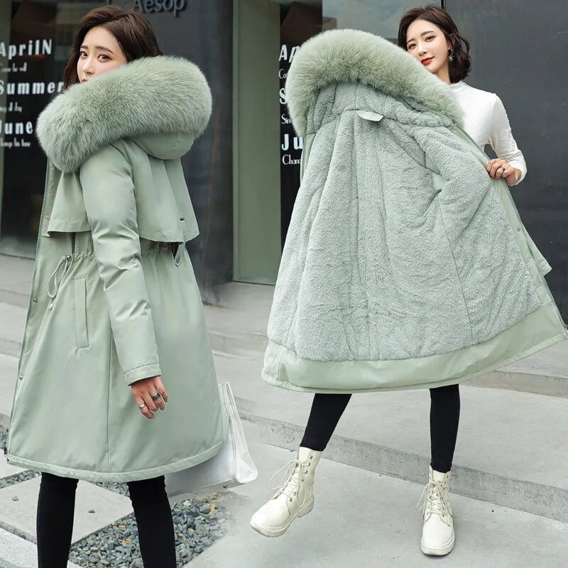 2022 New Winter Jacket Women's Parkas Warm Casual Parka Clothes Long Hooded Jackets Parka Women ...