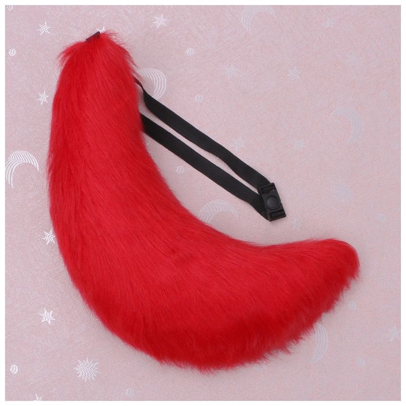 Long-haired fox tail cos ear beast ear cosplayJK tail simulation tail ...