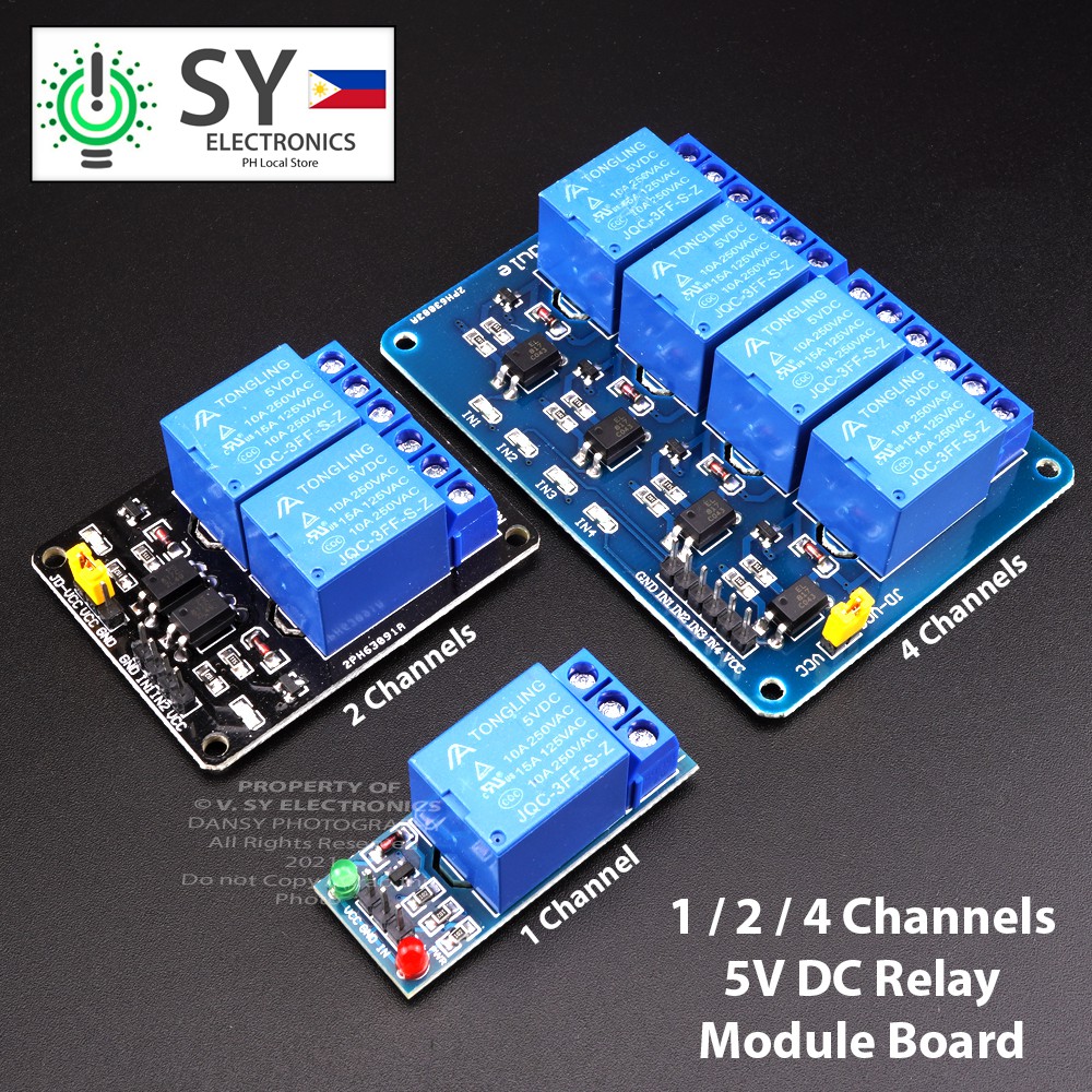 1 / 2 / 4 Channel Relay Module 5V DC 10A 250V AC Low Level Trigger ...