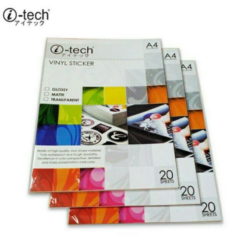 ITECH VINYL STICKER WATERPROOF 20SHEETS PER PACK | Shopee Philippines