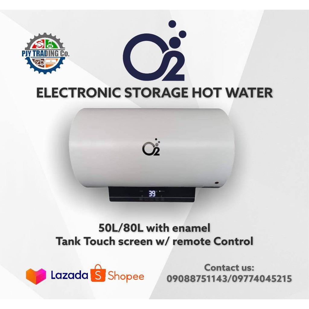 O2 Electric Storage Water Heater 50L & 80L with digital wall remote ...
