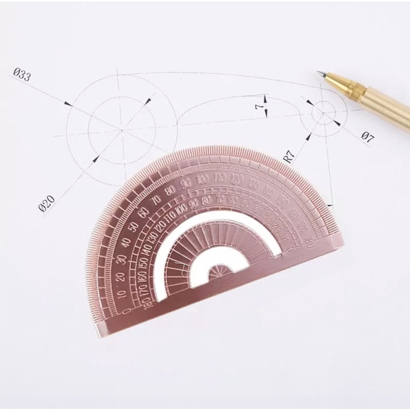 Nordic Metallic Brass Aesthetic Rulers / Protractor / Triangles ...