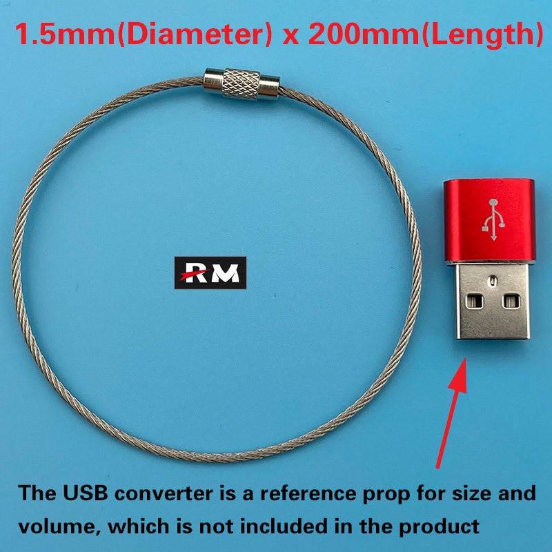 20PCS EDC Stainless Steel Wire Keychain Ring Key Cable Key Ring Locking ...