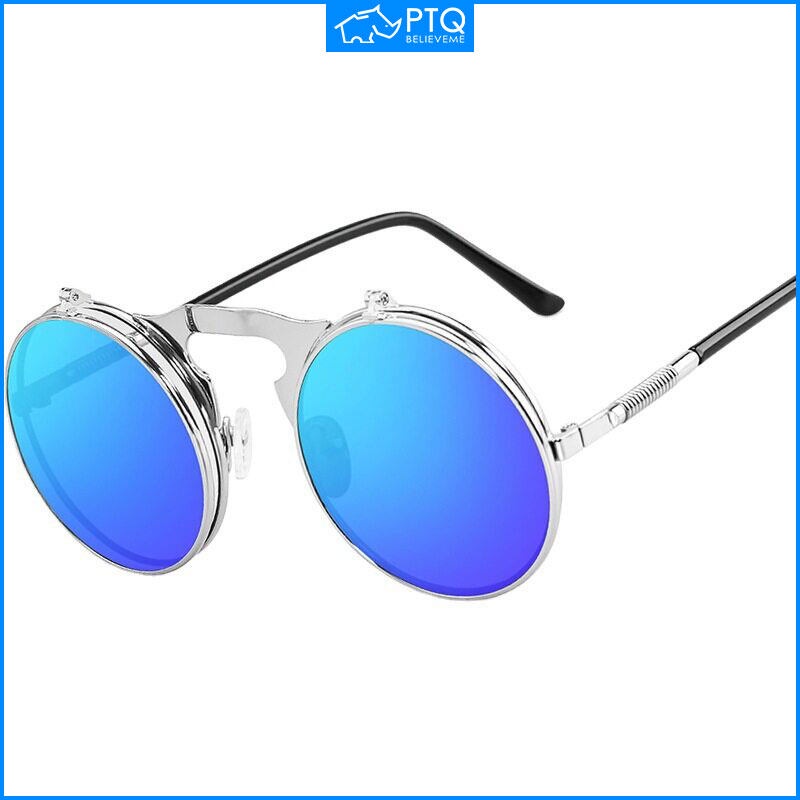 PTQ Sun Glasses Vintage Steampunk Flip Sunglasses Retro Shades for Men ...