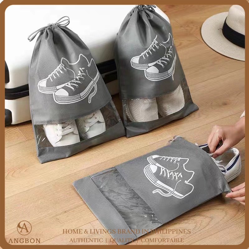 Angbon Drawstring Shoe Bag Transparent Travel Shoe Bag | Shopee Philippines