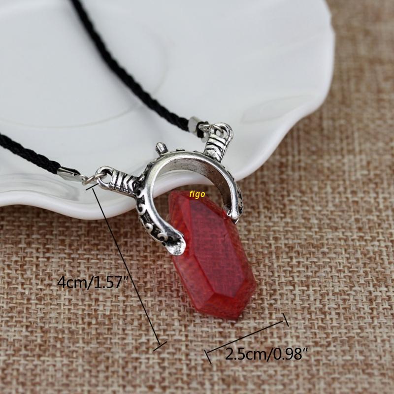 flgo Trendy Dmc Devil May Cry 5 Dante Pendant Necklace Red Blue Gem ...