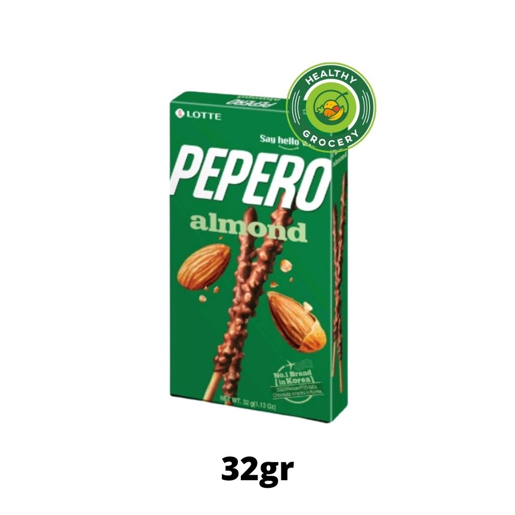 Lotte Pepero Almond 32gr/chocolate And Almond Coated Biscuits | Shopee ...