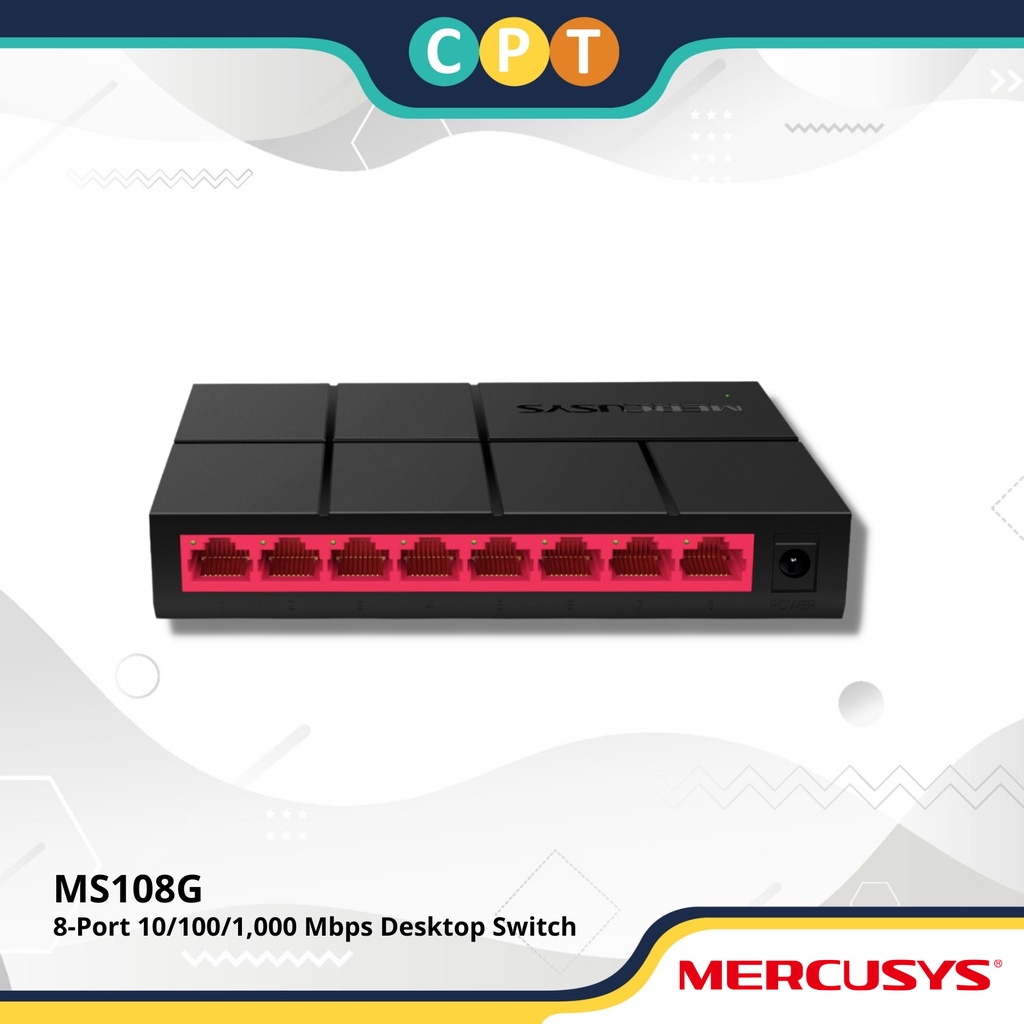 Mercusys MS108G 8-Port 10/100/1,000 Mbps Desktop Switch | Shopee ...