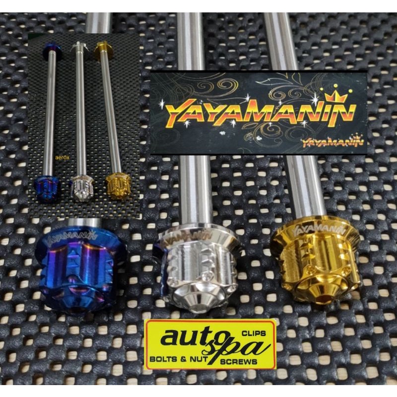 yayamanin lazer printed front aerox axle bolt 10 x 235mm | Shopee ...