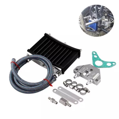 Aluminum Motorcycle Intercooler Engine Oil Cooler Cooling Radiator Kit ...